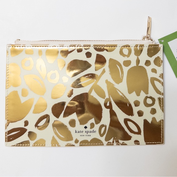kate spade | Office | Kate Spade Golden Floral Pencil Pouch | Poshmark